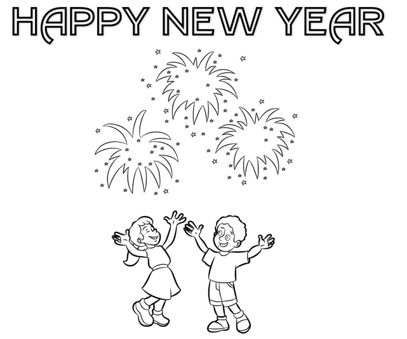 Printable New Year Coloring Pages