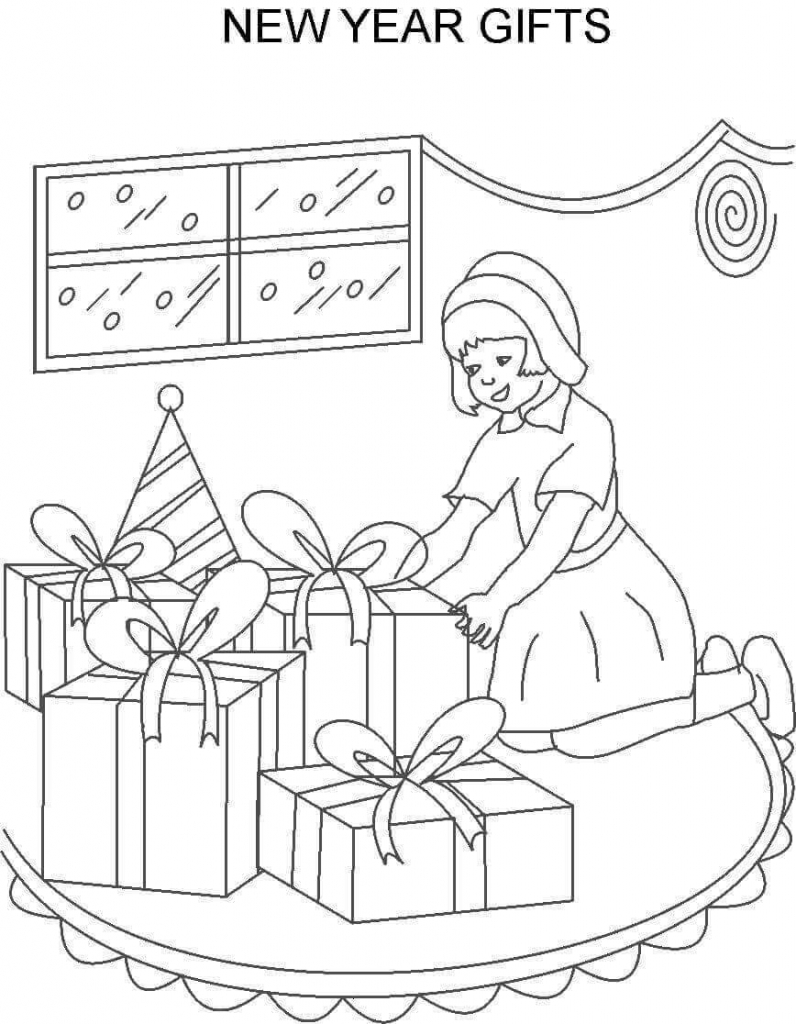 Printable New Year Coloring Pages
