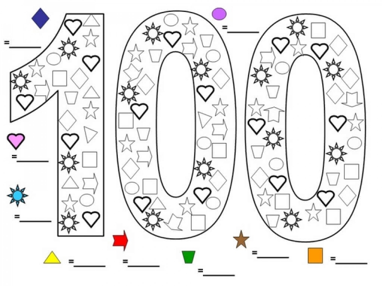 Free Printable 100 Days Of School Coloring Pages