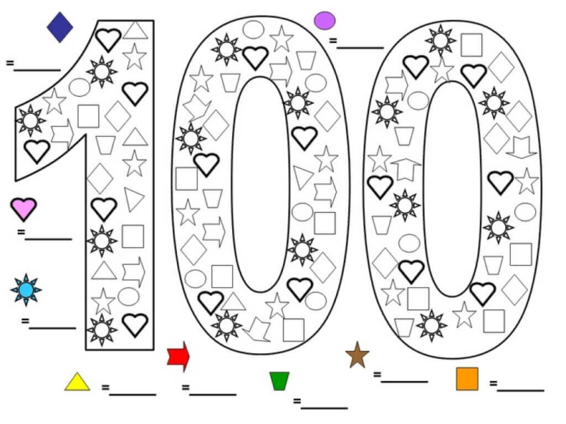 Free Printable 100 Days Of School Coloring Pages