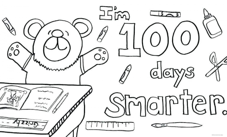 Free Printable 100 Days Of School Coloring Pages