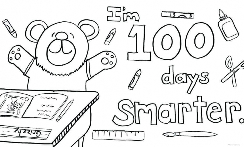 Free Printable 100 Days Of School Coloring Pages