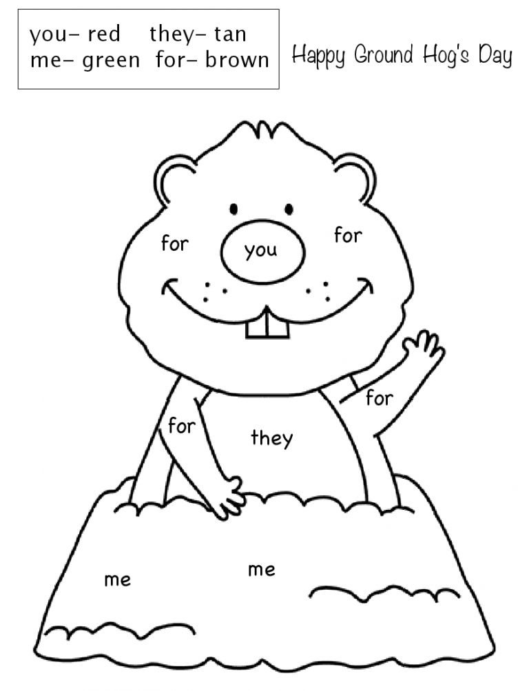 Free Printable Groundhog Day Coloring Pages