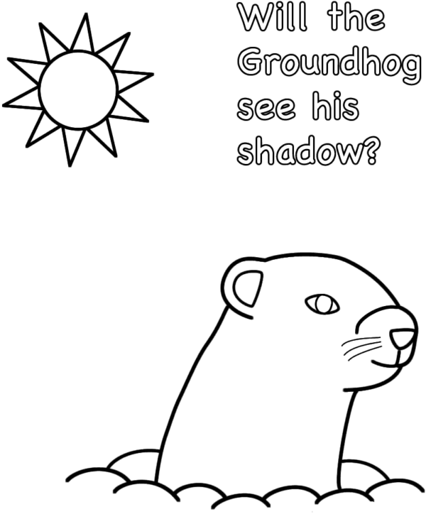 Free Printable Groundhog Day Coloring Pages