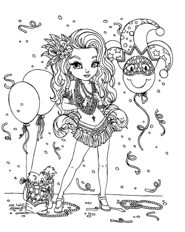 Free Printable Mardi Gras Coloring Pages