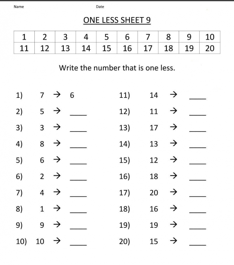 Free Printable Kindergarten Math Worksheets