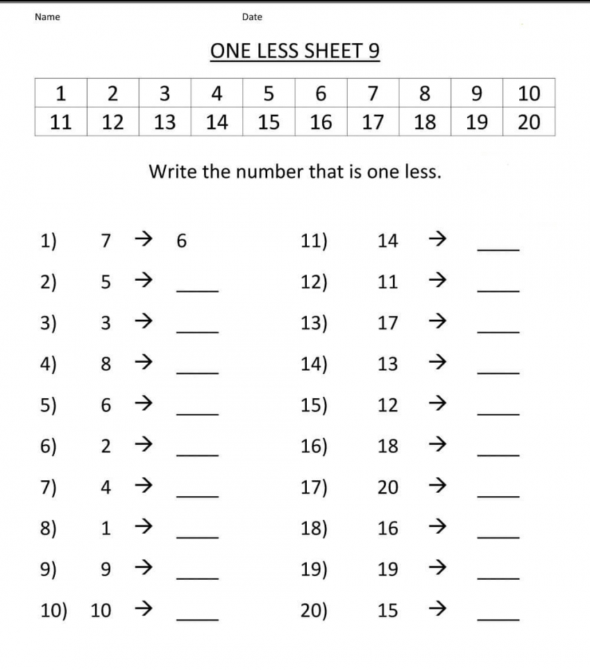 Free Printable Kindergarten Math Worksheets