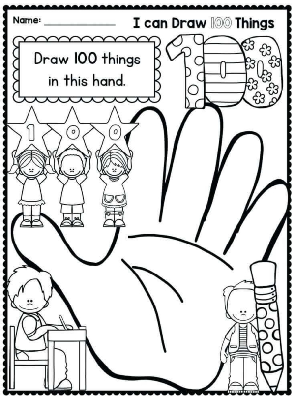 Free Printable 100 Days Of School Coloring Pages