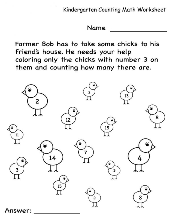 Free Printable Kindergarten Math Worksheets