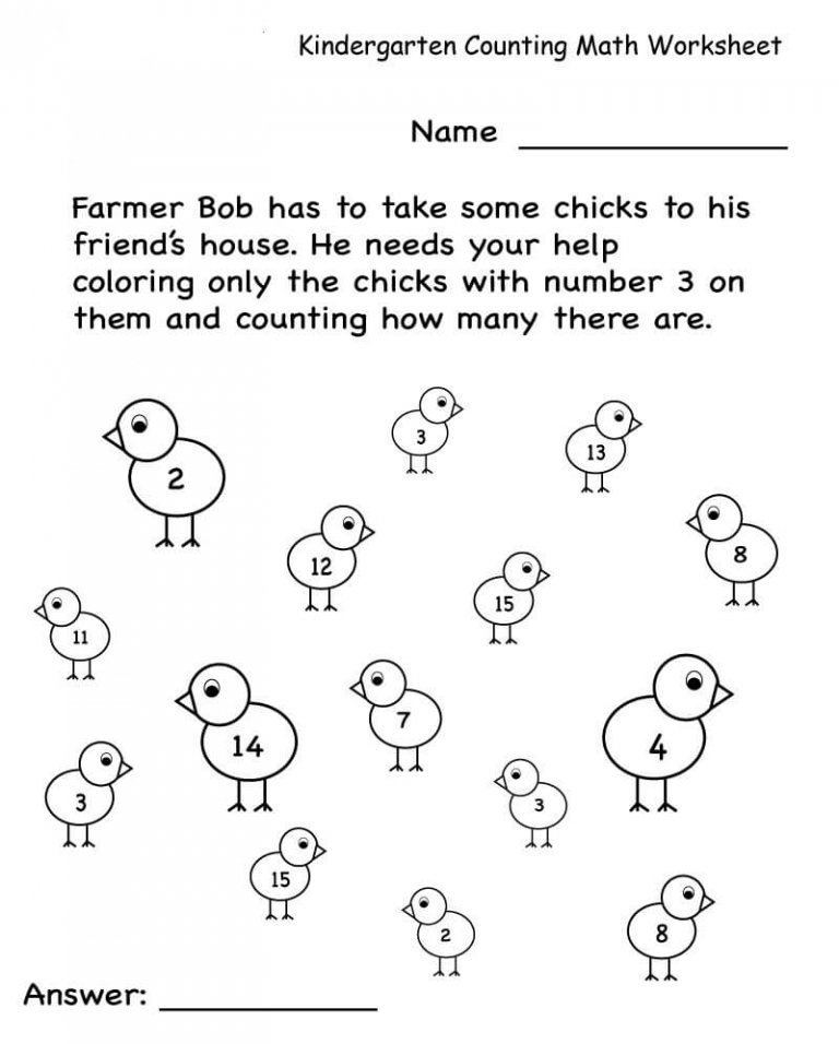 Free Printable Kindergarten Math Worksheets