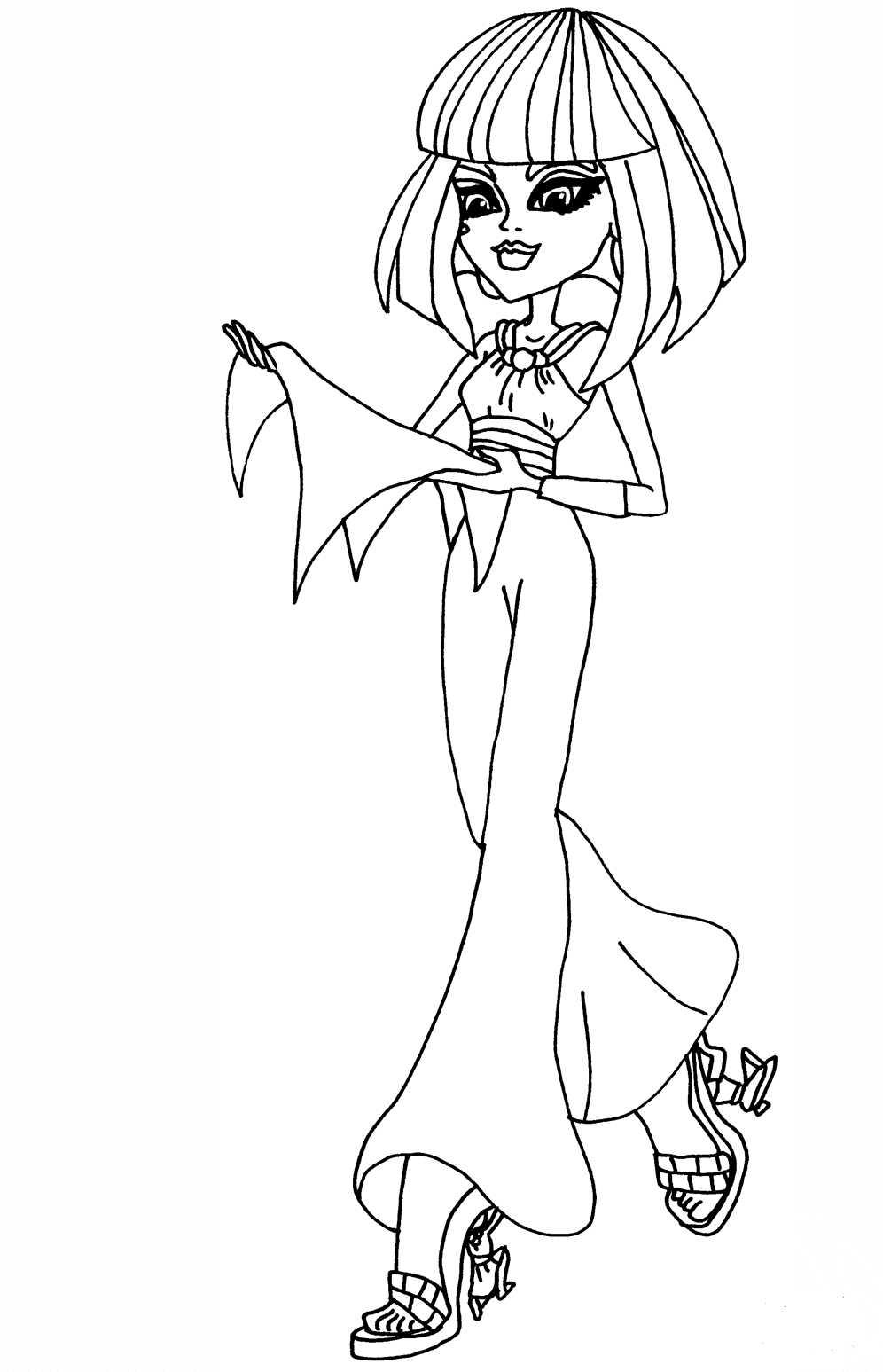 Monster High Body Bases Sketch Coloring Page