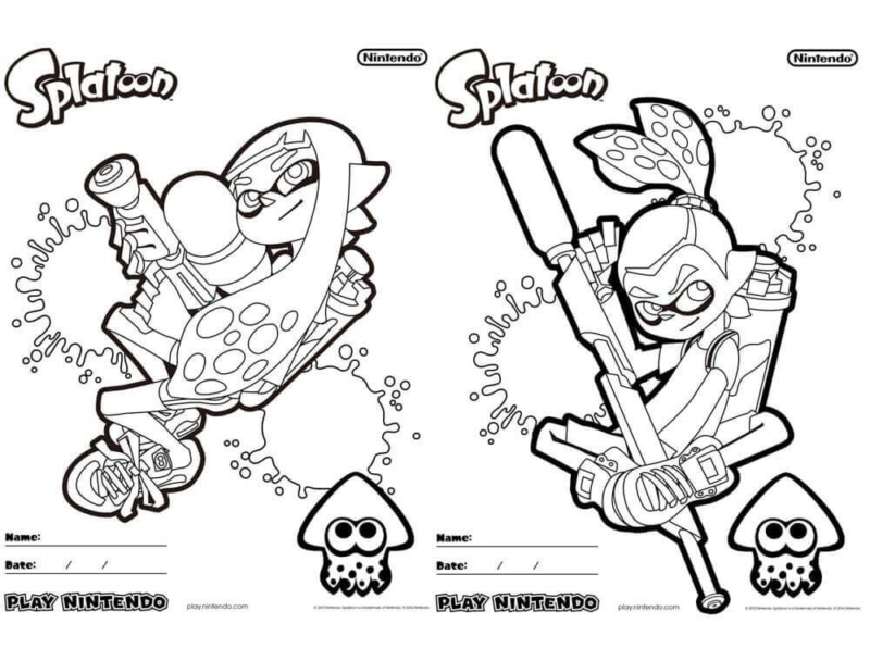 10 Free Printable Splatoon Coloring Pages
