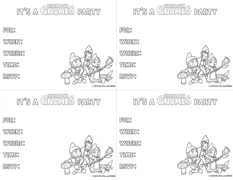 Free Printable Sherlock Gnomes Coloring Pages