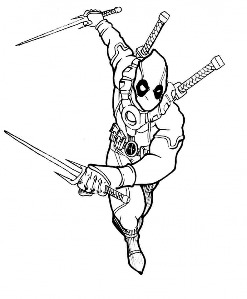 Free Printable Deadpool Coloring Pages