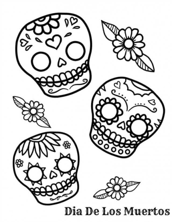 Free Printable Day of the Dead Coloring Pages
