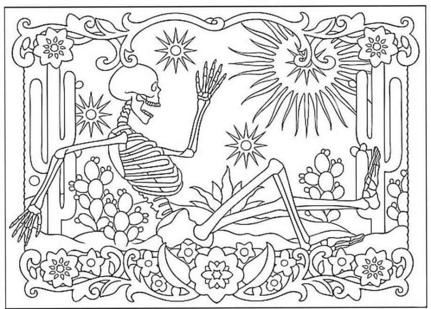Free Printable Day of the Dead Coloring Pages