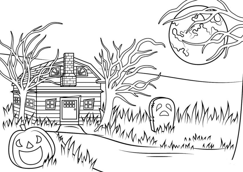 25 Free Printable Haunted House Coloring Pages For Kids