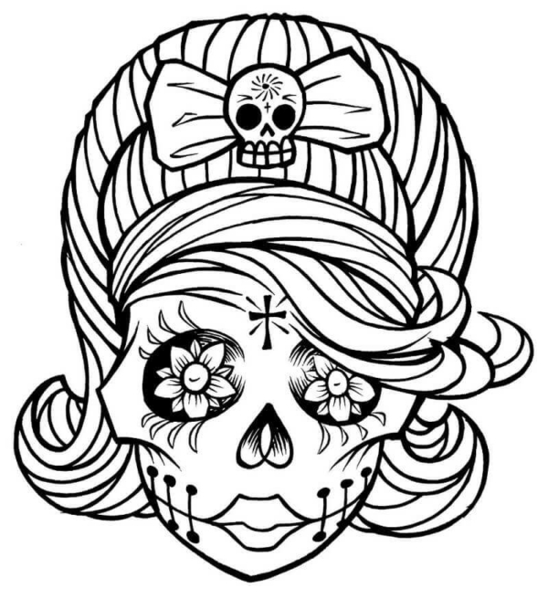 30 Free Printable Sugar Skull Coloring Pages