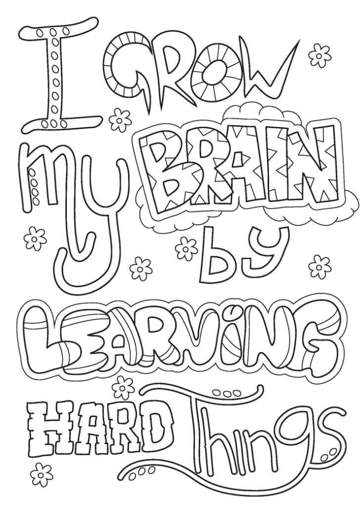 20 Free Printable Growth Mindset Coloring Pages