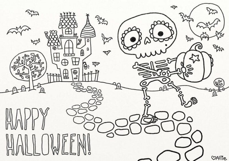 30 Cute Halloween Coloring Pages For Kids