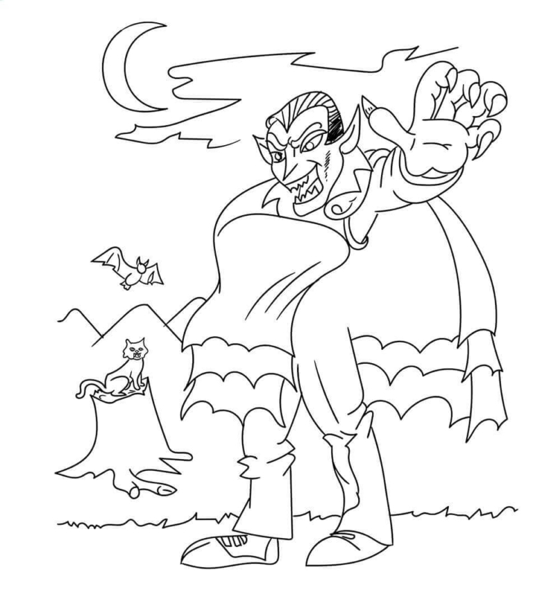 30 Free Printable Vampire Coloring Pages