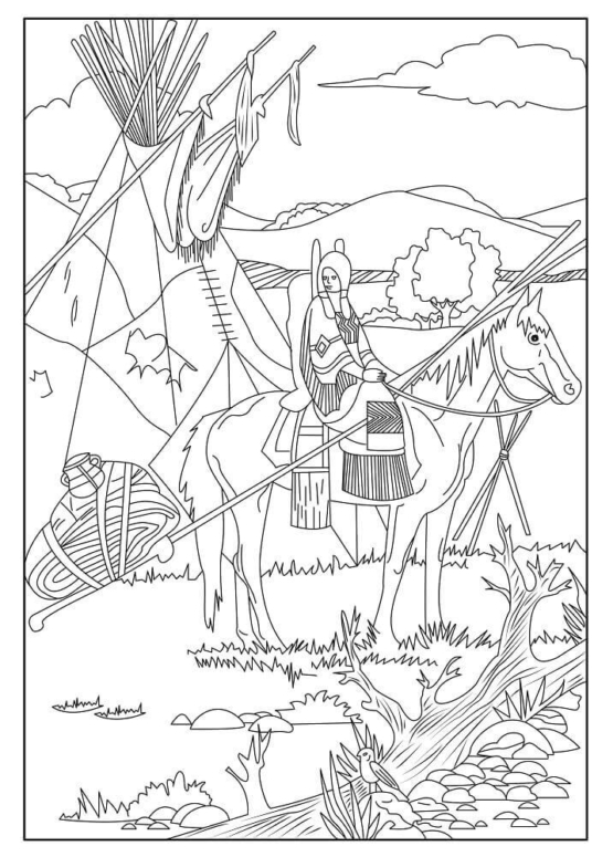 30 Free Printable Native American Coloring Pages