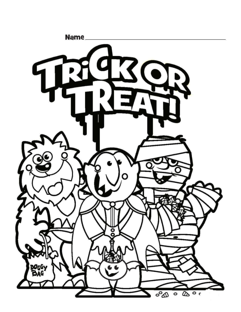 20 Free Printable Trick Or Treat Coloring Pages
