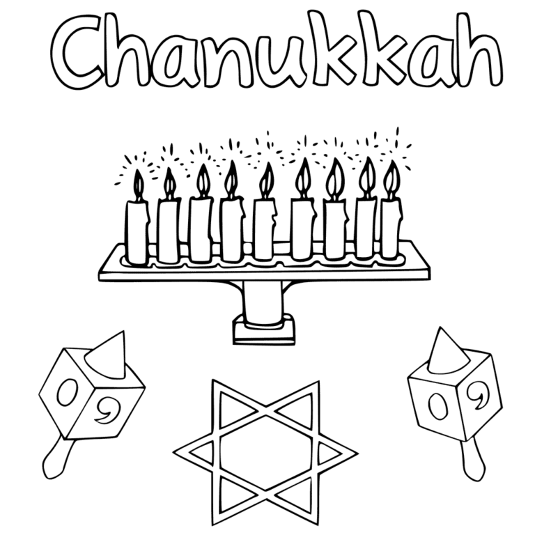 30 Free Hanukkah Coloring Pages Printable