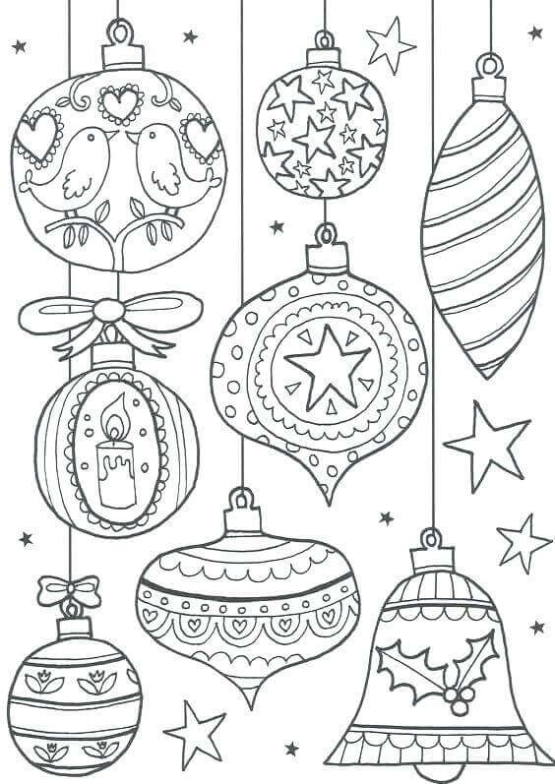 Free Christmas Ornaments Coloring Pages Printable