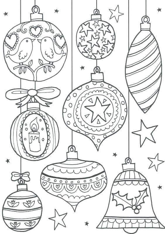 Free Christmas Ornaments Coloring Pages Printable