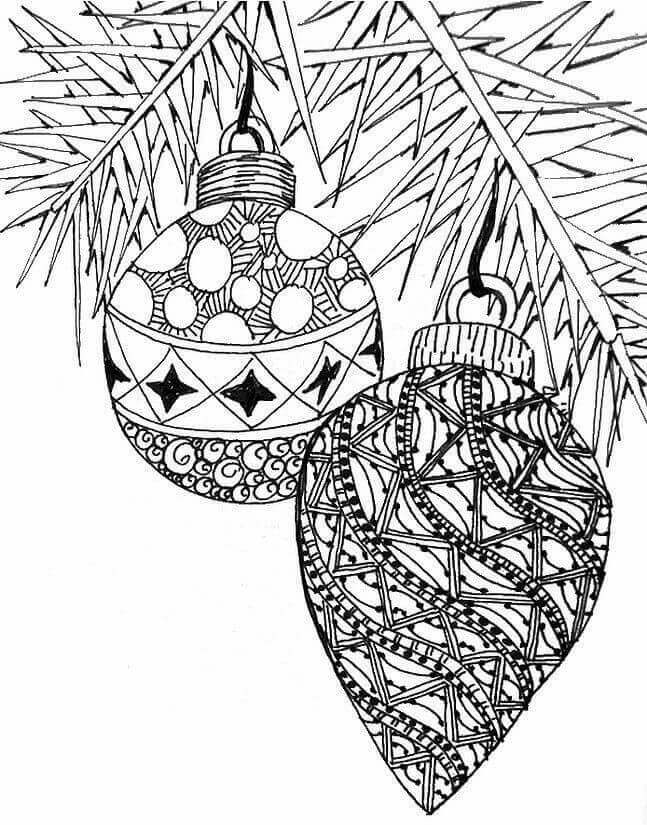 Free Christmas Ornaments Coloring Pages Printable – ScribbleFun
