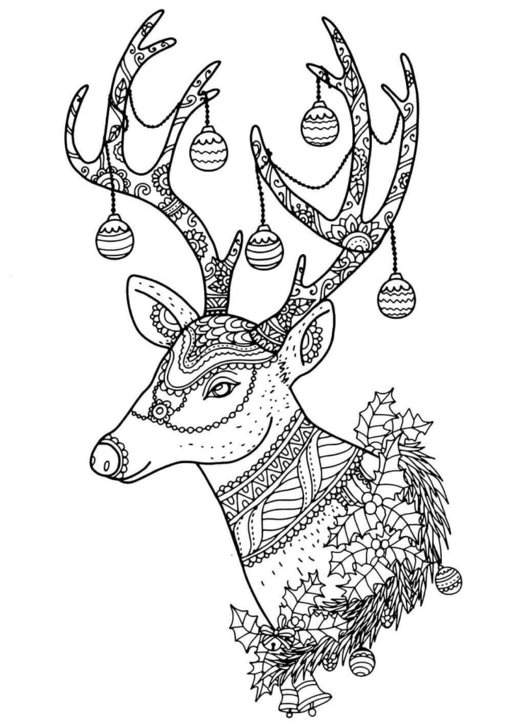 30 Free Reindeer Coloring Pages Printable