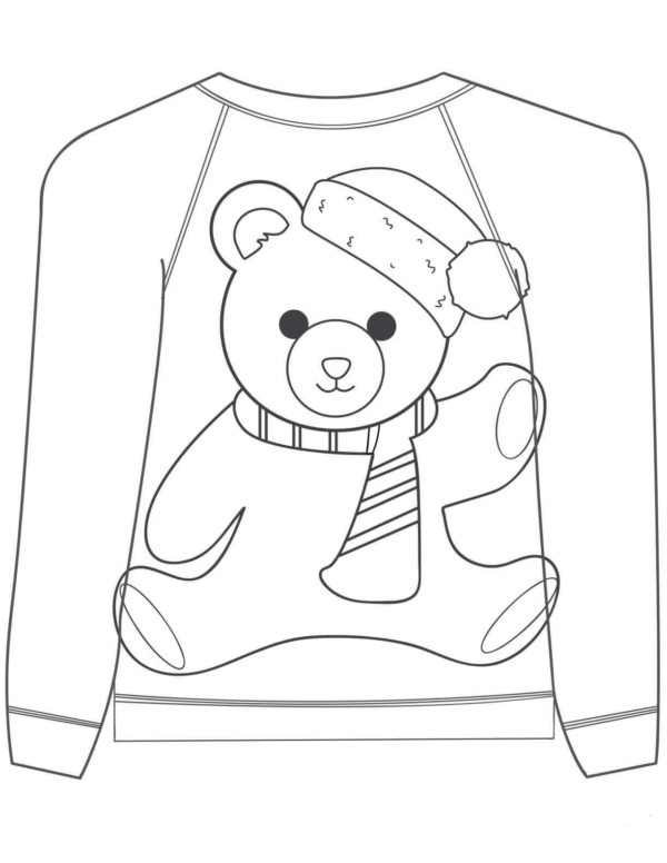 Free Ugly Christmas Sweater Coloring Pages Printable