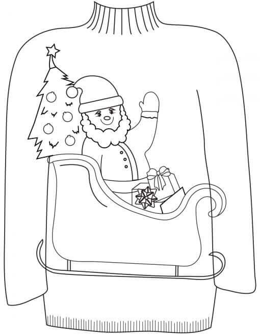 Free Ugly Christmas Sweater Coloring Pages Printable