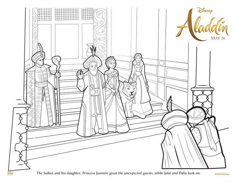 Free Printable Aladdin 2019 Coloring Pages