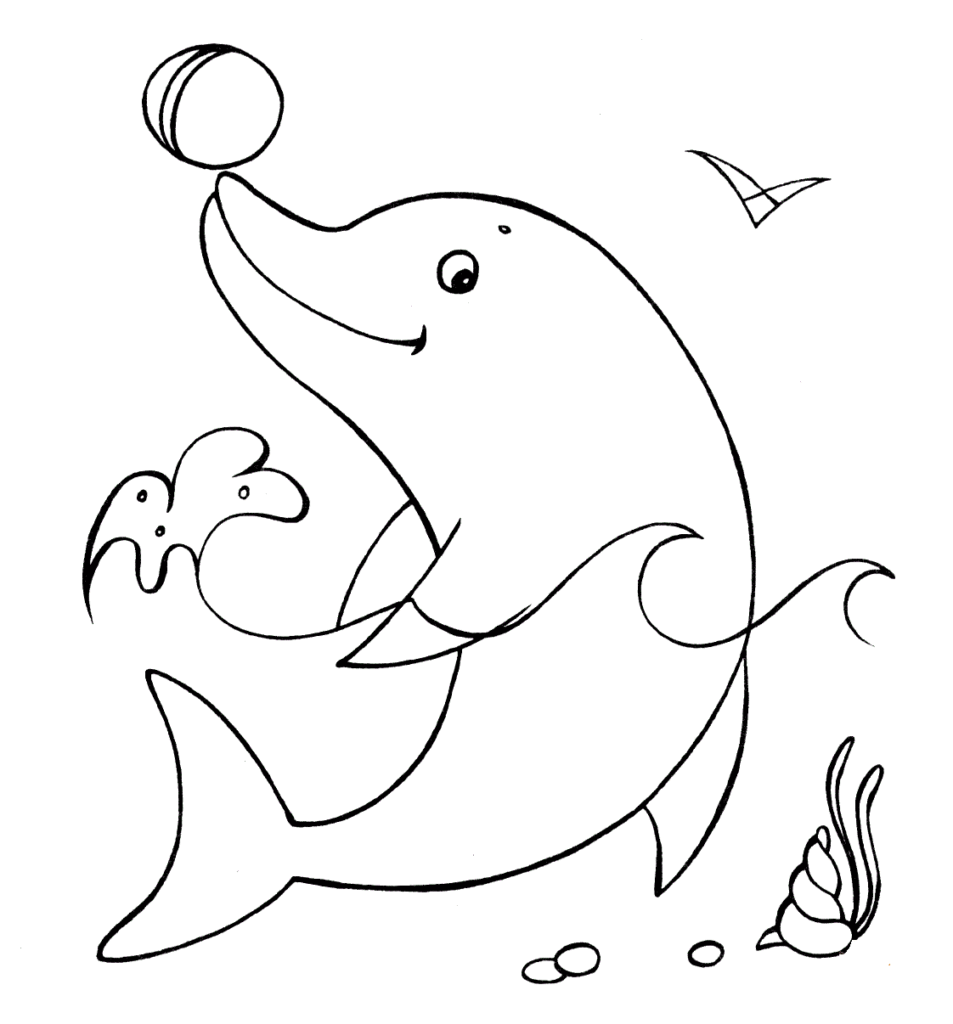 30 Free Dolphin Coloring Pages Printable