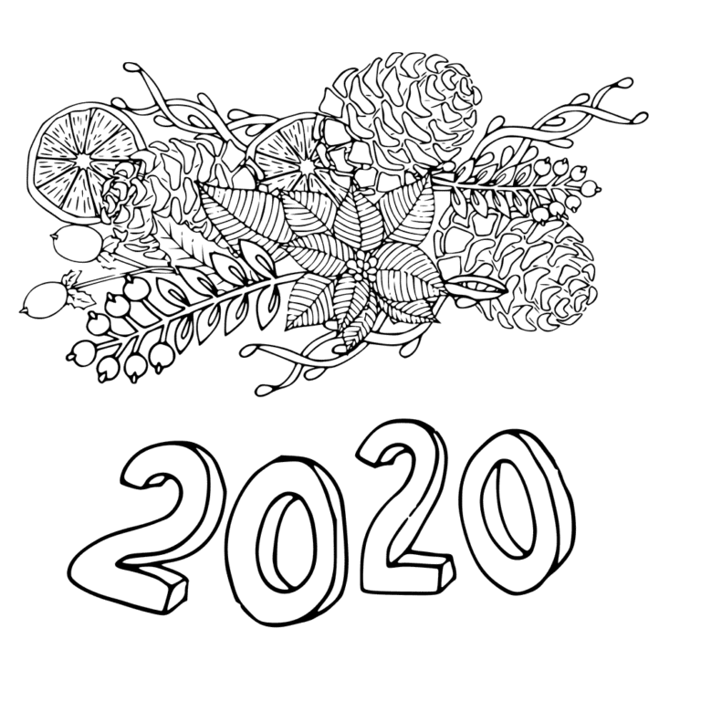 22 Free New Year 2020 Coloring Pages Printable