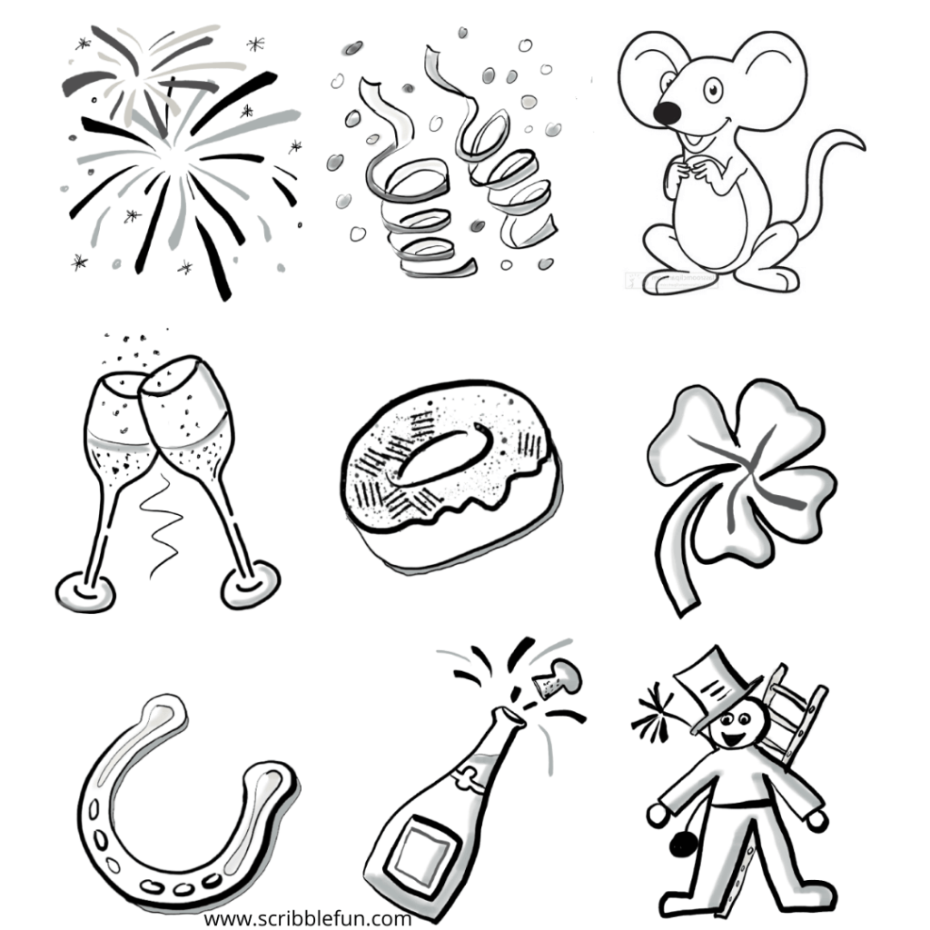 22 Free New Year 2020 Coloring Pages Printable – ScribbleFun