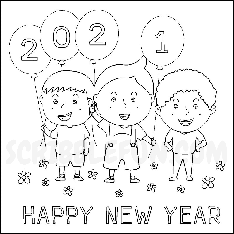 21 Free New Year 2021 Coloring Pages Printable