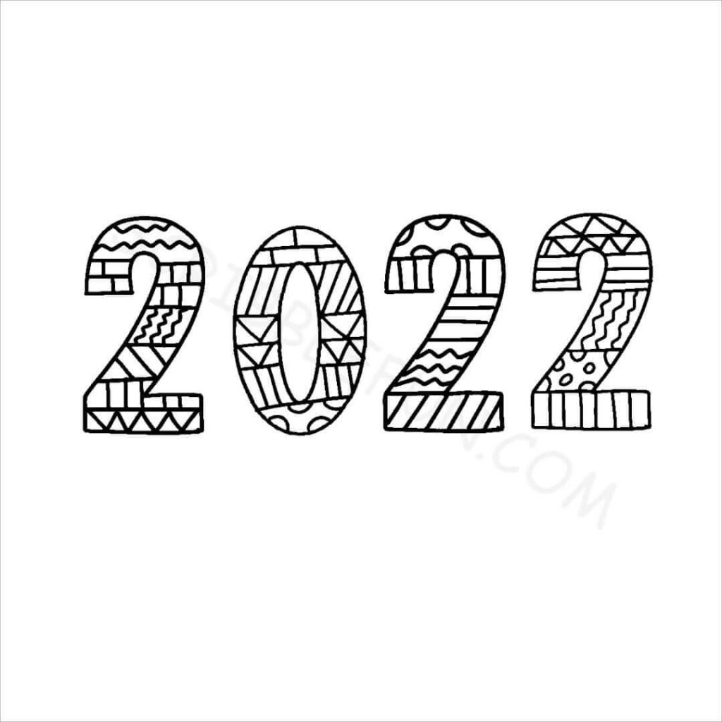 Free Happy New Year 2022 Coloring Pages Printable