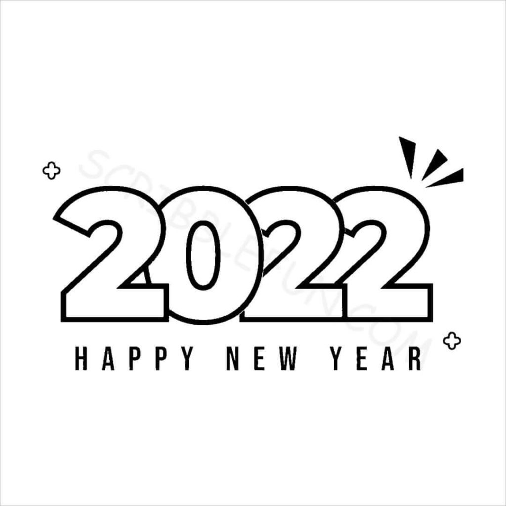 Free Happy New Year 2022 Coloring Pages Printable