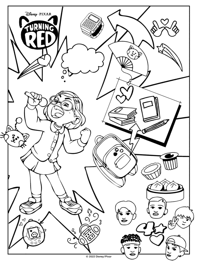 10 Free Turning Red Coloring Pages Printable