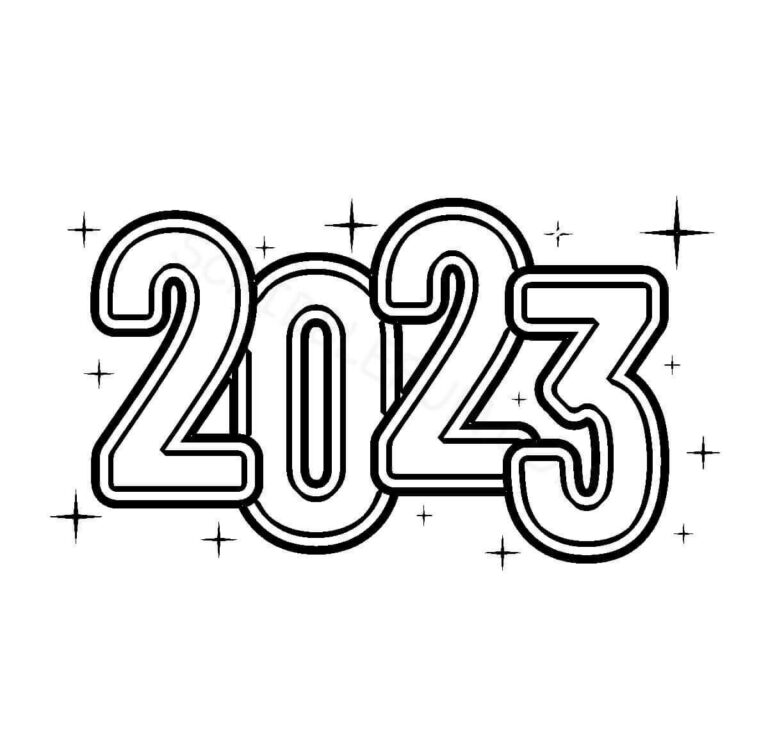 15 Free Printable New Year 2023 Coloring Pages