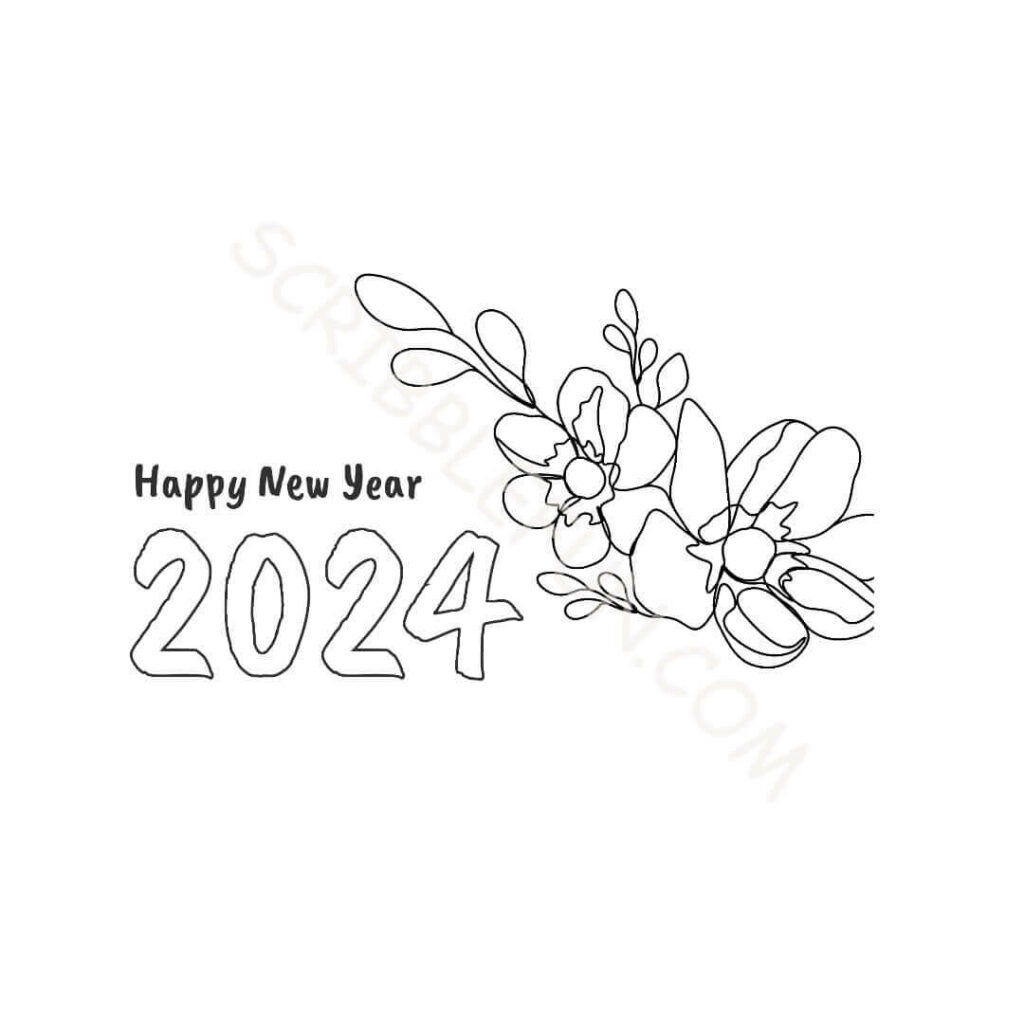 20 Free Printable New Year 2024 Coloring Pages