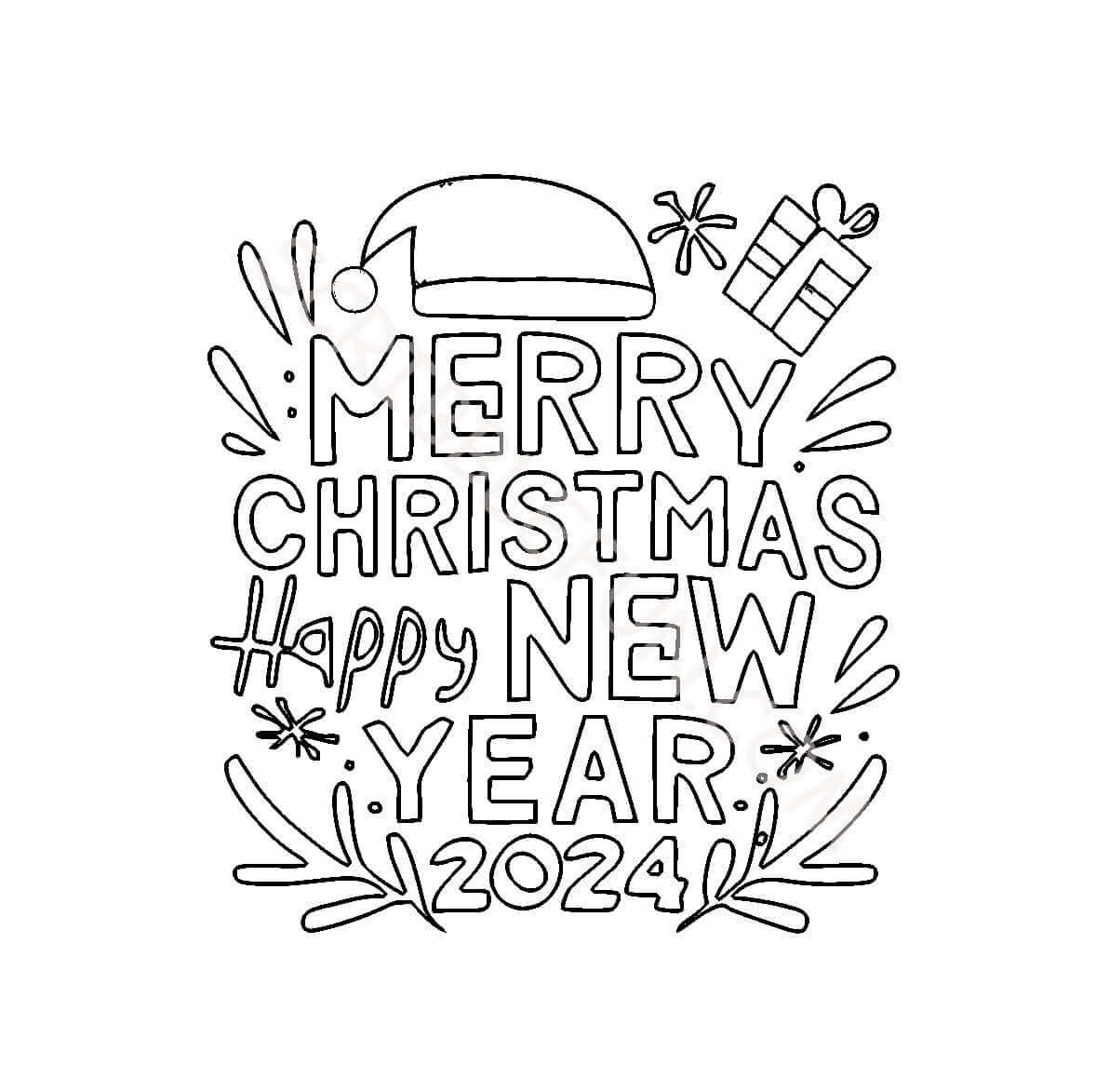 20 Free Printable New Year 2024 Coloring Pages