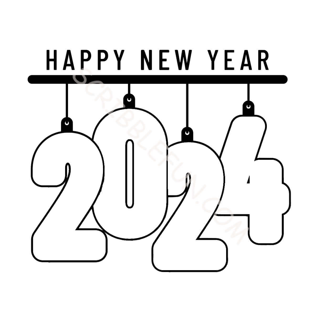 20 Free Printable New Year 2024 Coloring Pages