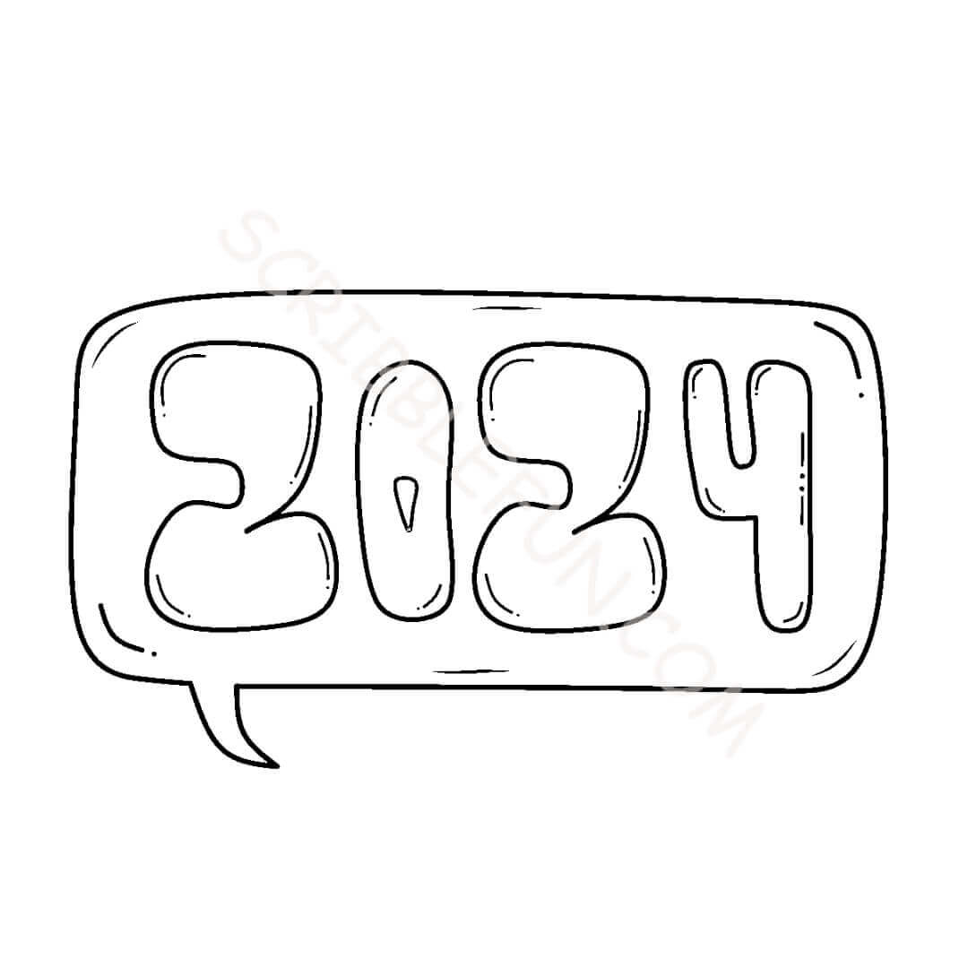 20 Free Printable New Year 2024 Coloring Pages