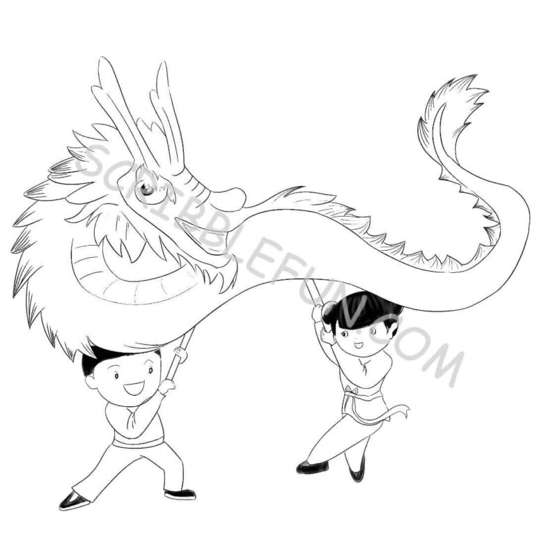 20 Free Printable Chinese New Year 2024 Coloring Pages